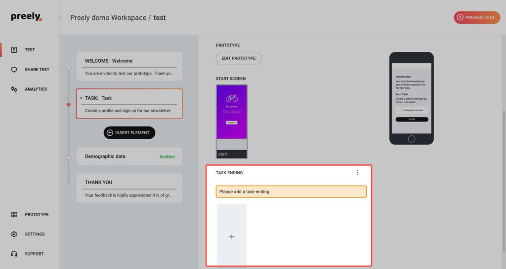 Creating the first-click test - Step-by-step guide - Preely Academy