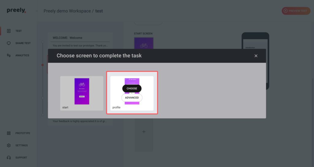 Creating the first-click test - Step-by-step guide - Preely Academy