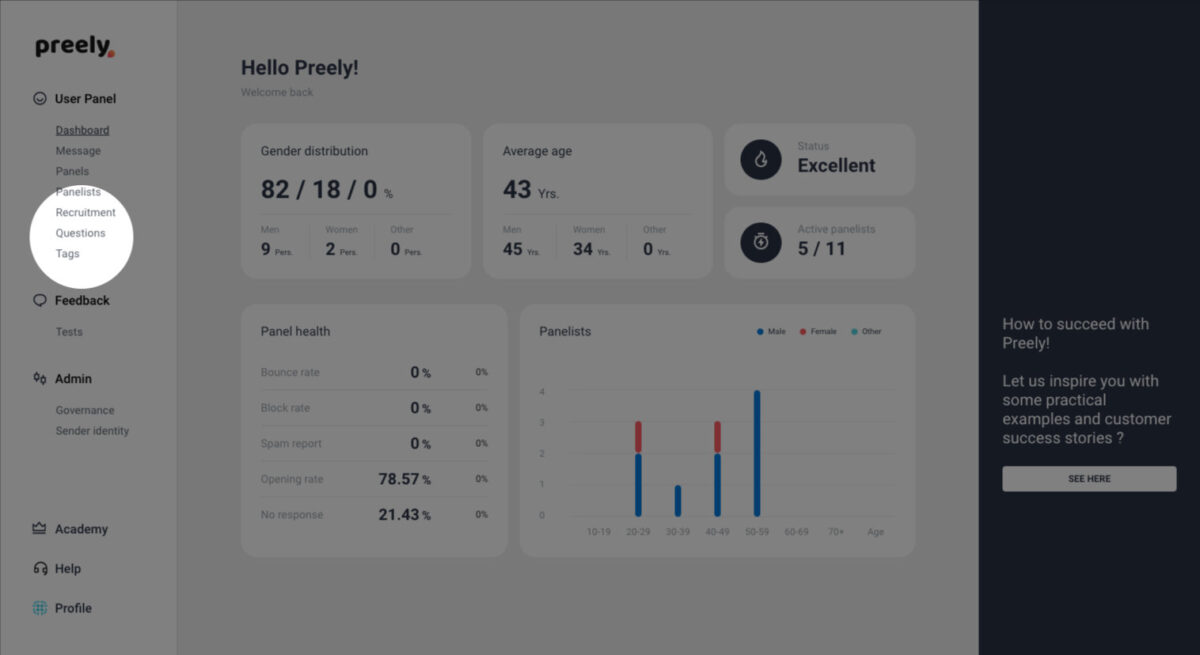 Create panel questions - Preely Academy