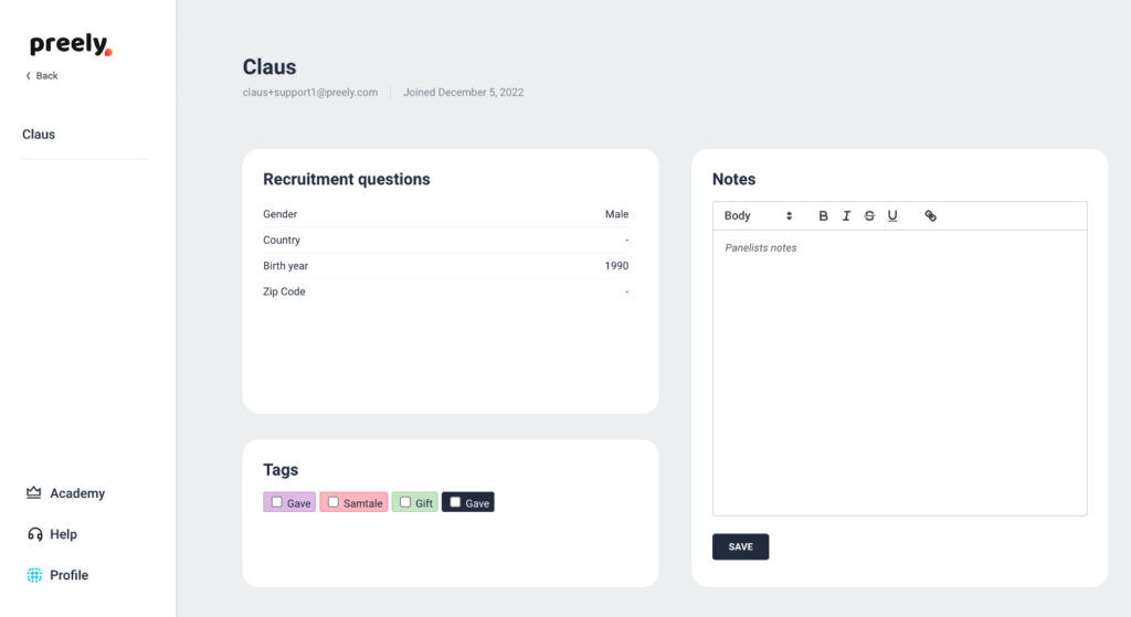 Panelist profile - Preely Academy